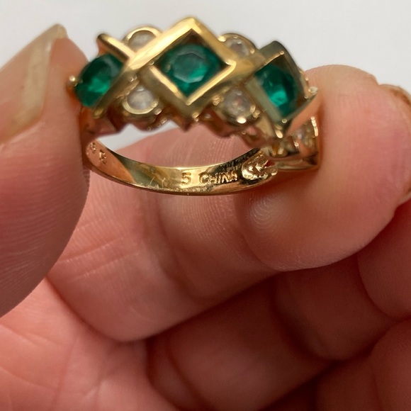 Ross-Simons | Jewelry | Rosssimons Emerald Band Xs Os Ring 8ktsterling ...